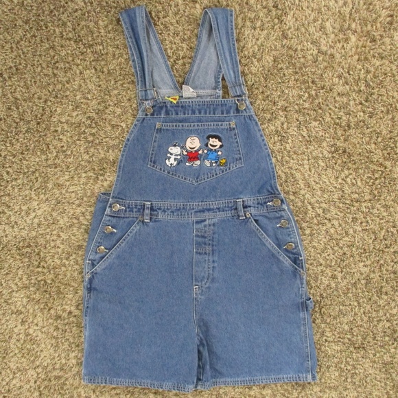 Peanuts | Jeans | Peanuts Vintage 9s Shortall Womens Large Denim Shorts ...